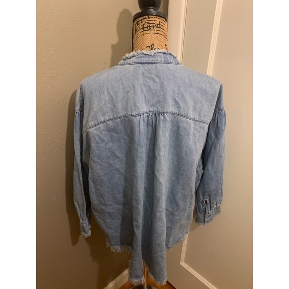 Anthropologie | Tops | Holding Horses Frayed Chambray Henley | Poshmark